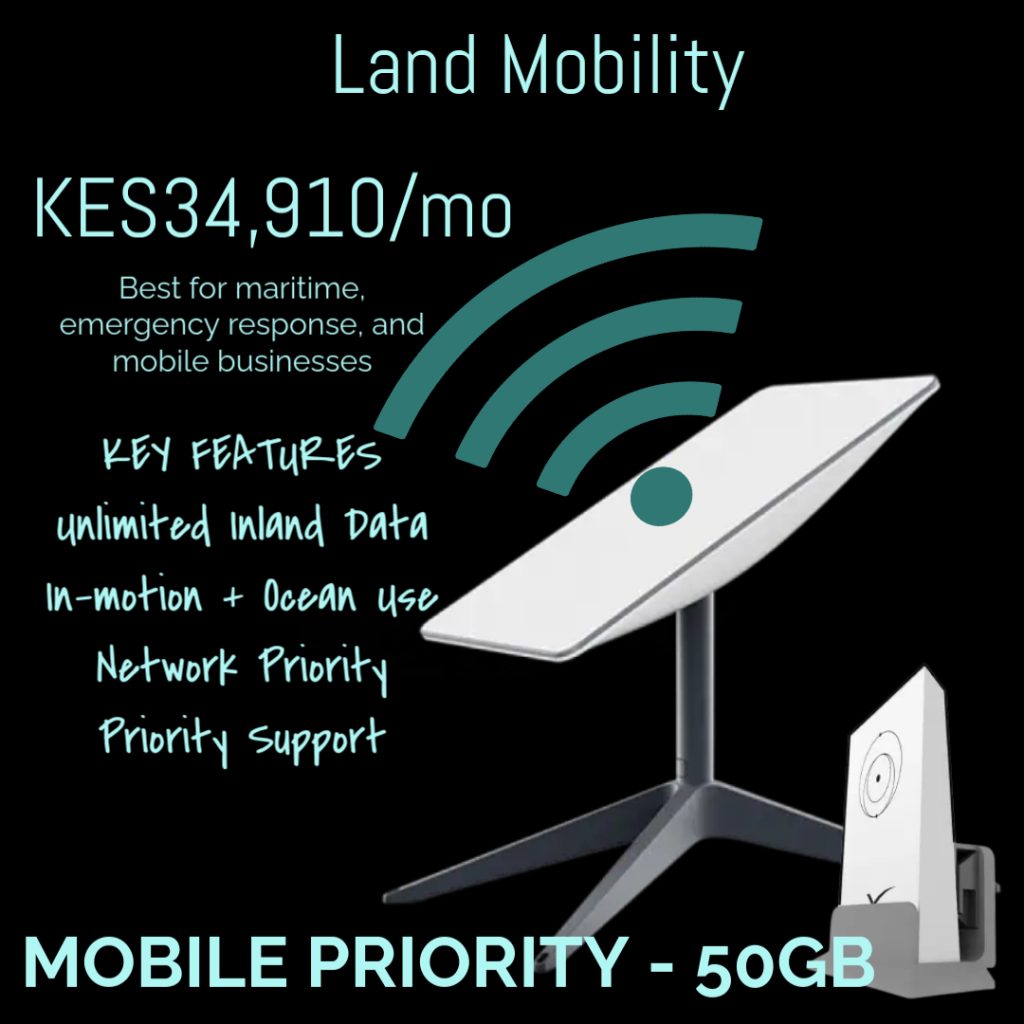 STARLINK Land Mobility MOBILE PRIORITY - 50GB | +254724572514