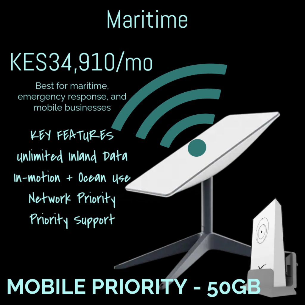 STARLINK Maritime MOBILE PRIORITY - 50GB | +254724572514